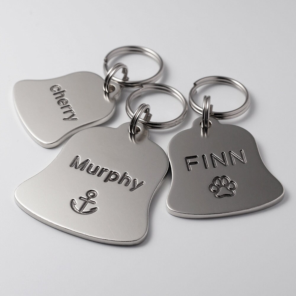 Dog Tag Bell Dog Tag Nickel Dog Tag Pet ID Tags | Etsy