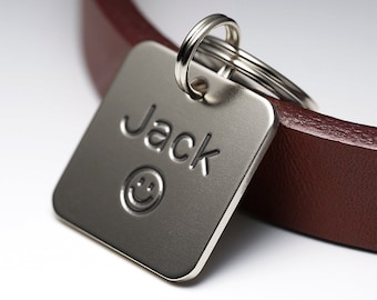 Dog Tag, Square Dog Tag, Brass Dog Tag, Pet ID Tags, Personalized Dog ...