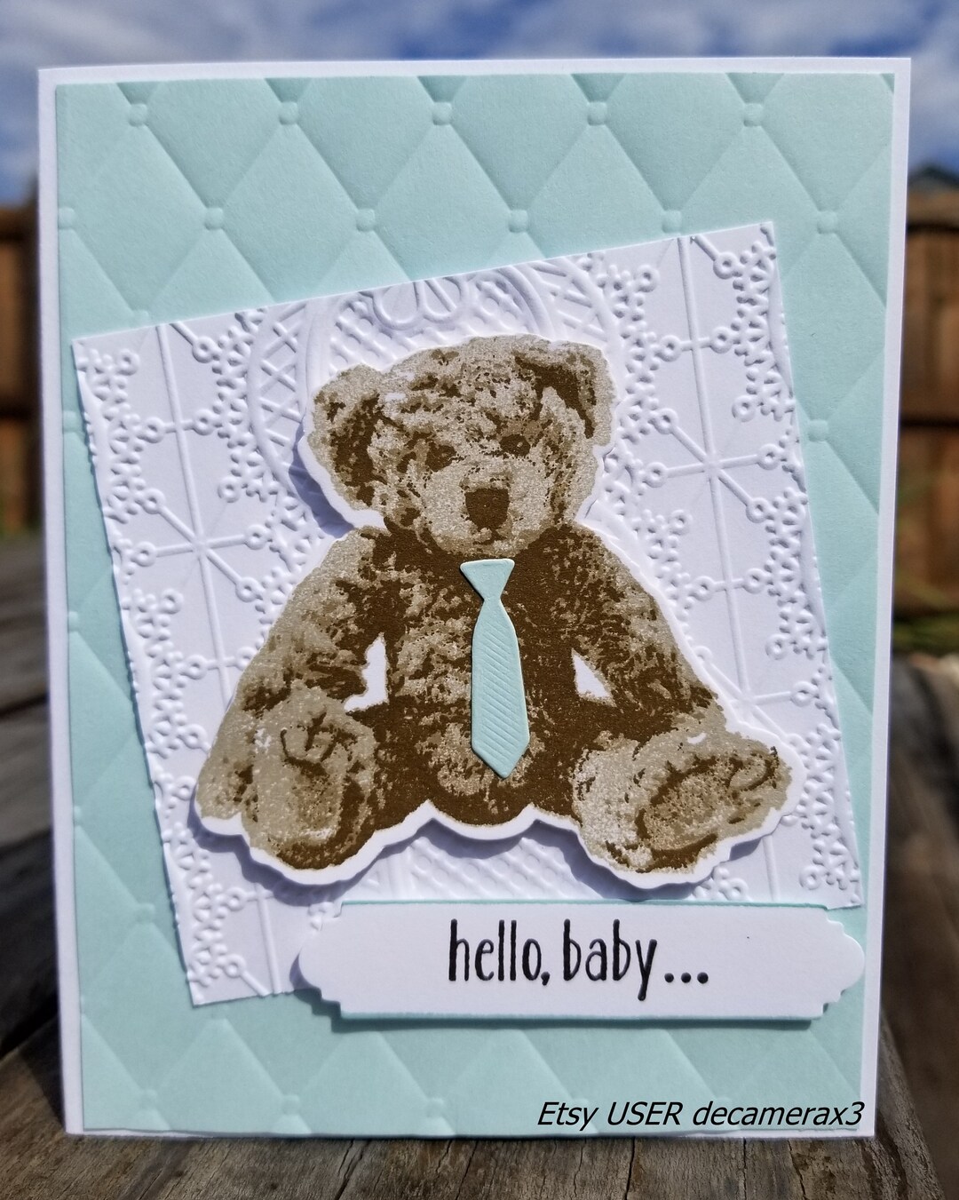 Handmade Welcome Baby Card, STAMPIN' UP! Baby Bear, Baby, Boy, Teddy ...