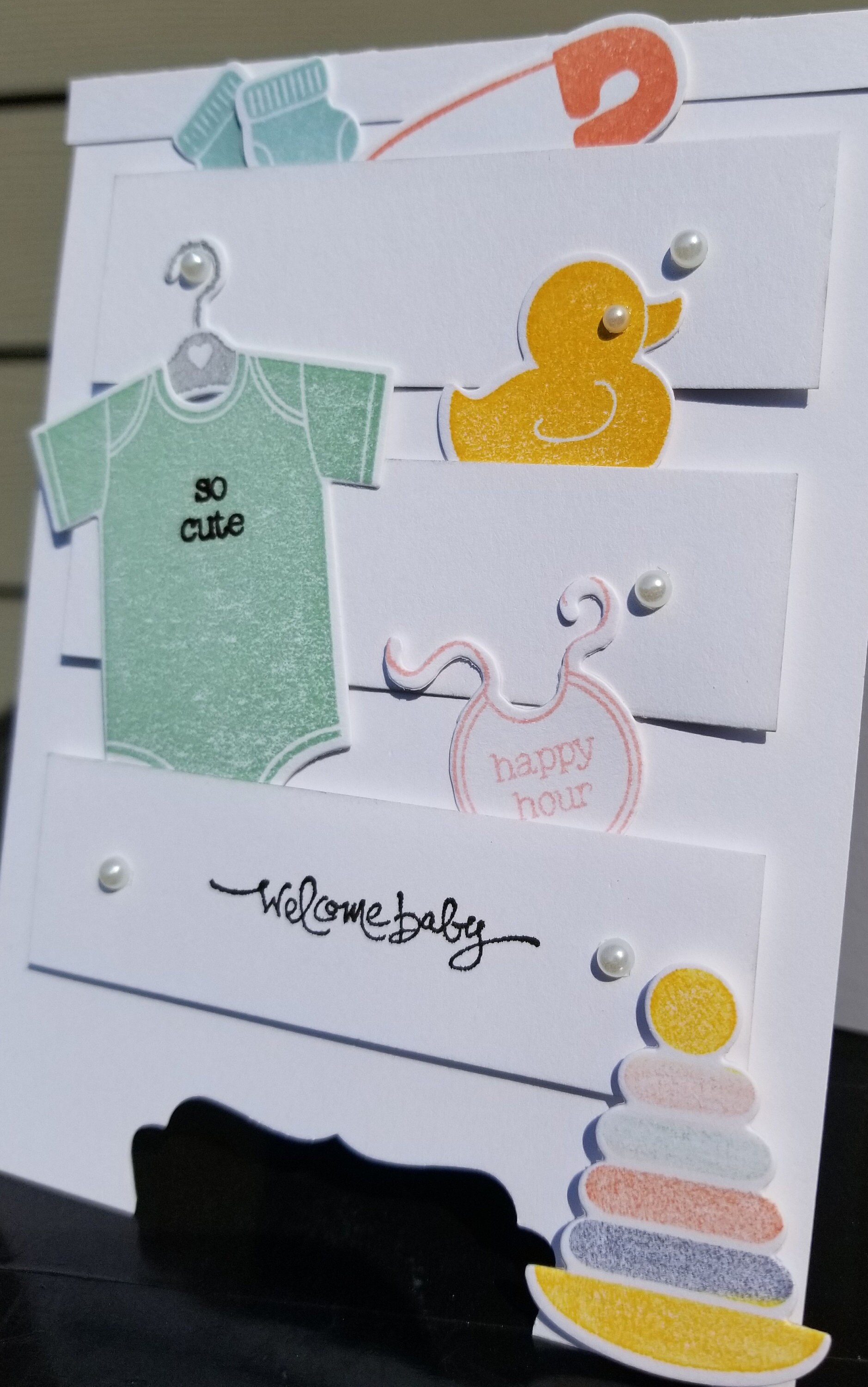 Handmade Welcome Baby Card, STAMPIN' UP! Something for Baby, Boy, Girl ...