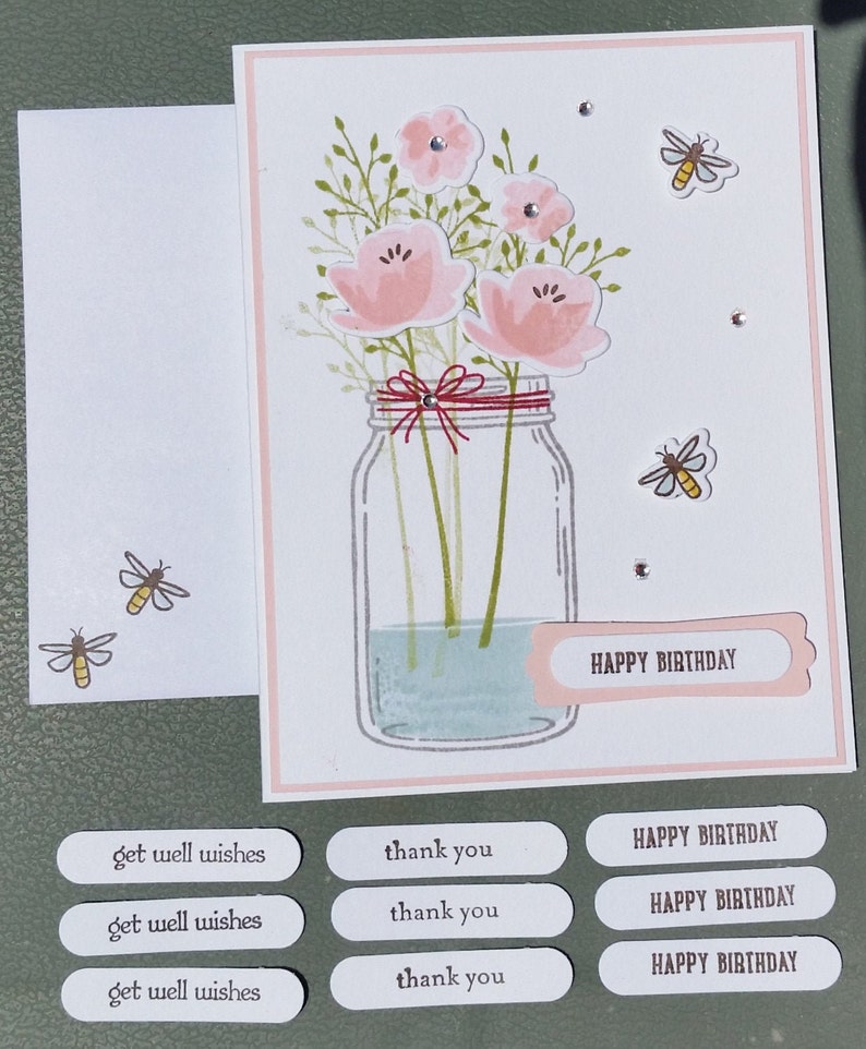 Handmade Thank You, Get Well, Happy Birthday Card Kit, STAMPIN' UP! Jar ...