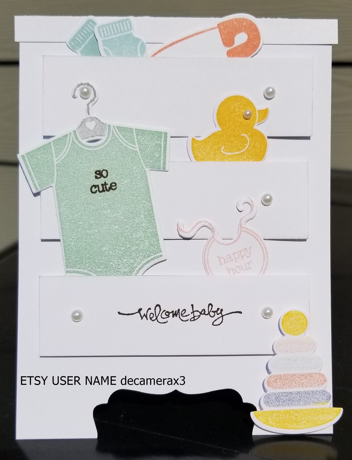 Handmade Welcome Baby Card Kit, STAMPIN' UP Something for Baby, Boy ...