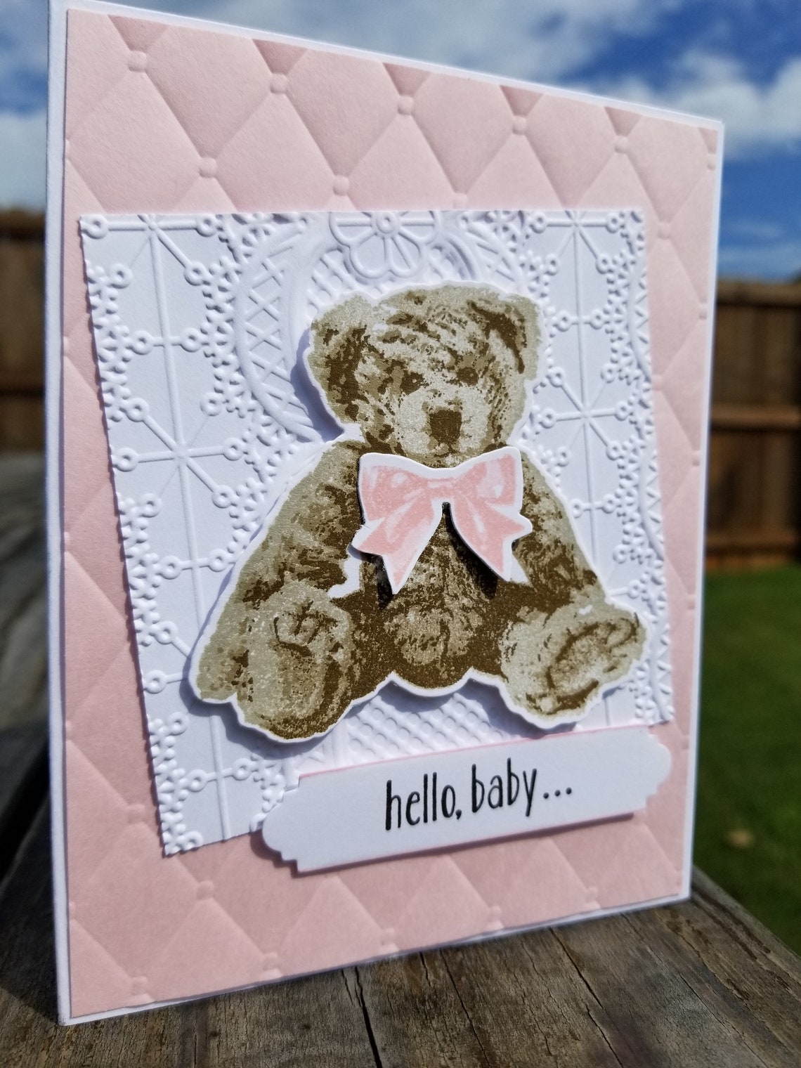 Handmade Welcome Baby Card STAMPIN' UP Baby Bear Baby - Etsy