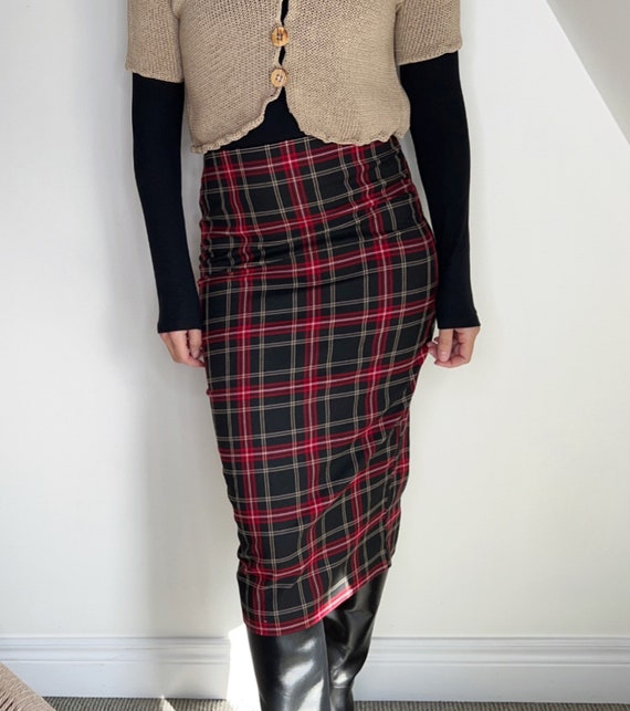Y2K Plaid Midi Skirt 2000s Skirt Womens Midi Skirt Plaid - Etsy