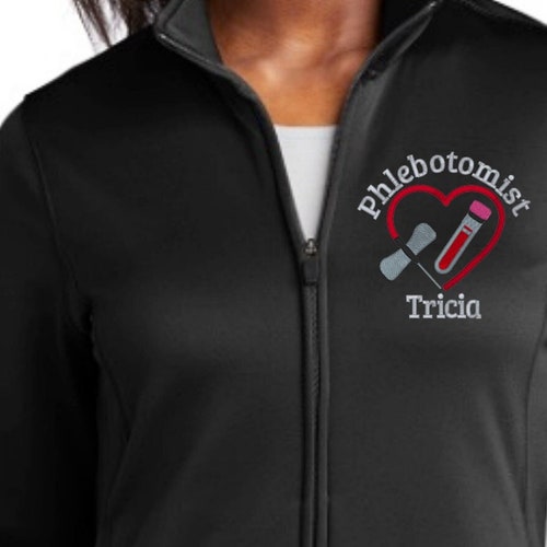 Personalized Phlebotomist Fleece Jacket Lab Tech Phlebotomy - Etsy