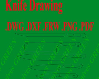 Kitchen Set Knife Dxf - Etsy