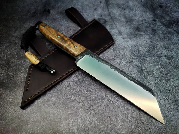 Hand Forged Custom Viking Knife Scramasax With Leather Sheath - Etsy