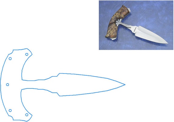 Knife Drawing Dxf Knife Sketch Knife Templates Dxf Ready for - Etsy
