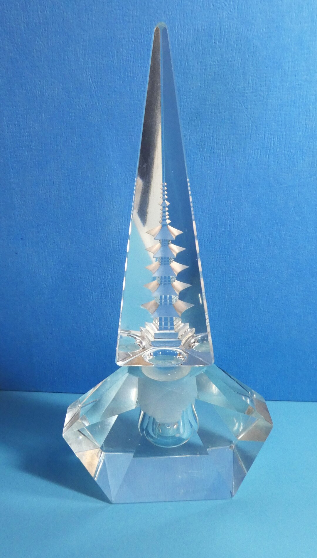 Vintage Perfume Bottle/japan Pagoda Crystal Bottle/collectible Perfume ...