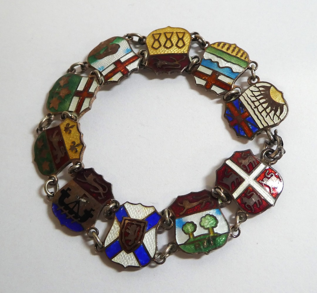 Collectible Canada Souvenir Bracelet/canada Provinces Coat of Arms ...