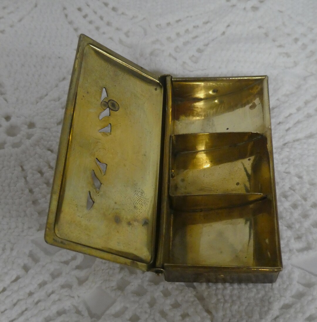 Vintage BRASS Stamp Box by Ges Gesch Austria/midcentury Modern Office ...