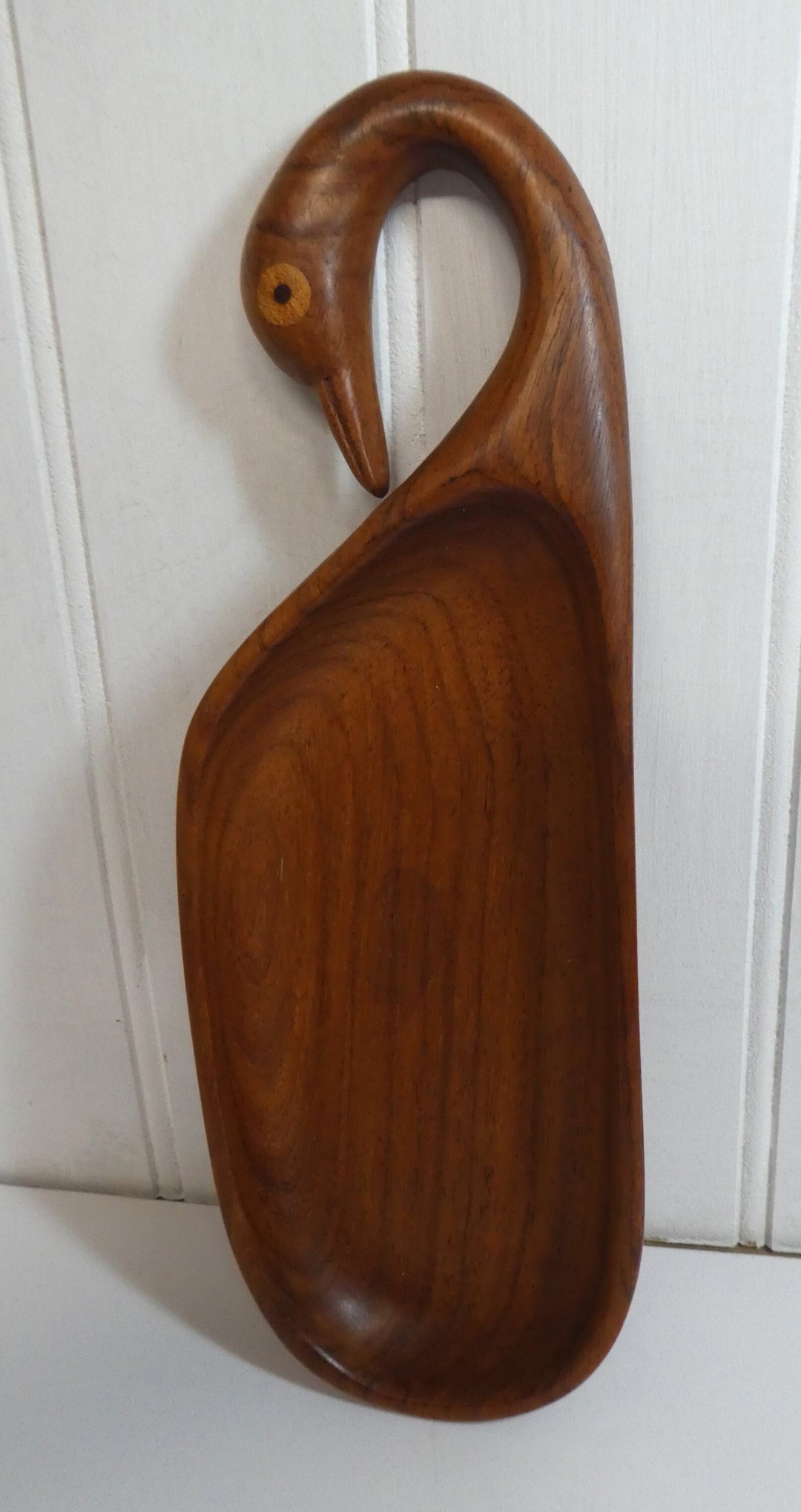 Vintage Teak Tray/carved Teak Wood Tray,trinket Dish/mcm Teak Dish ...