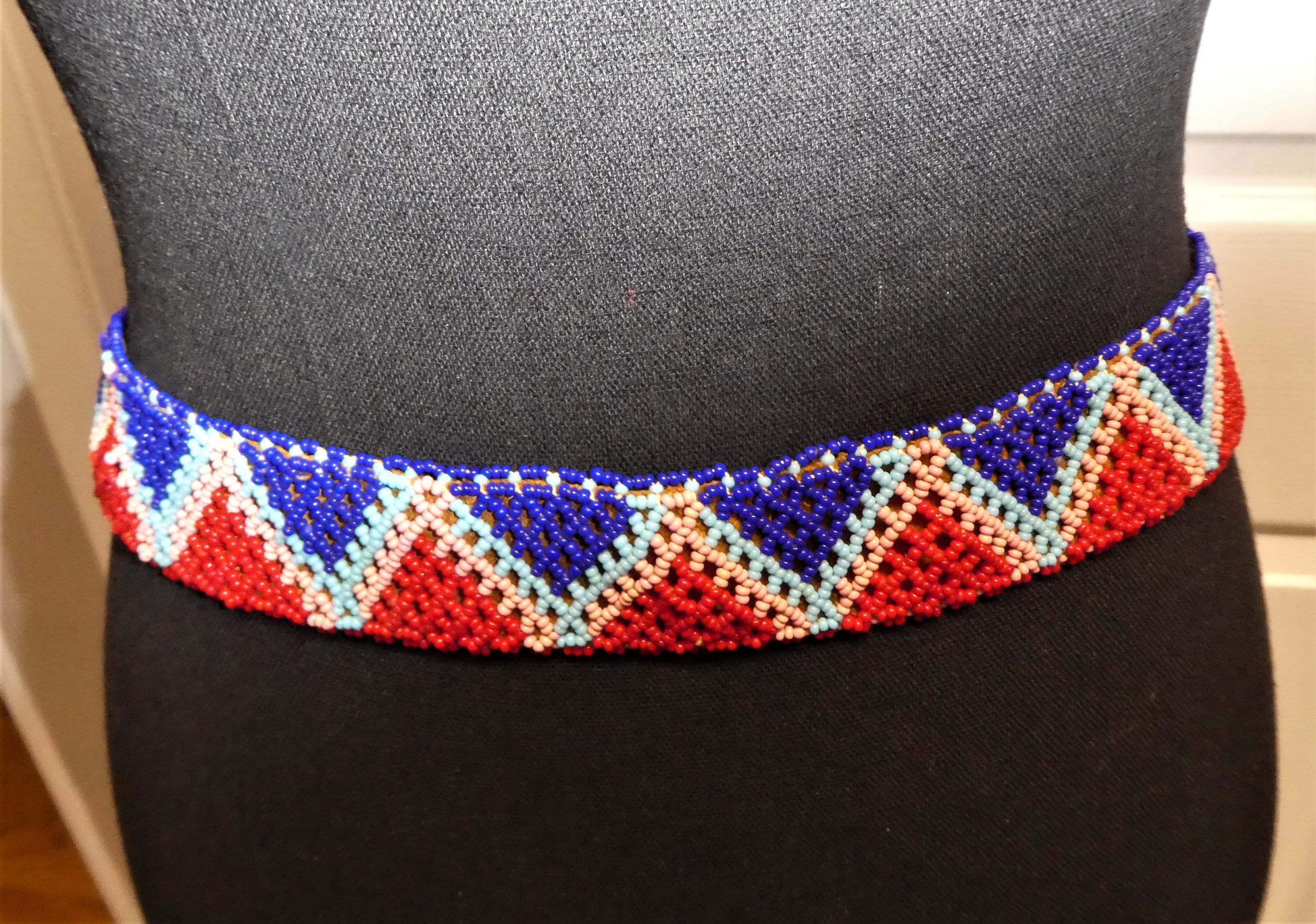 Indigenous BEADED LEATHER Belt/native American Wampum Belt/collectible ...
