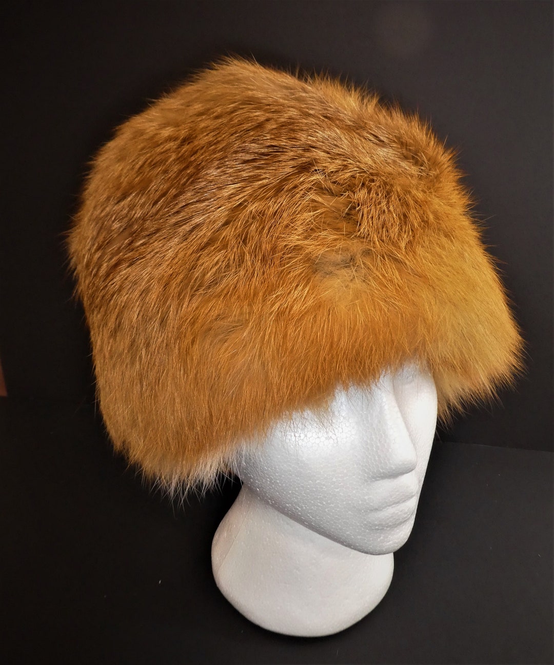 Vintage Red FOX FUR Ladies Hat/genuine Fur/winter Accessories/boho Fur ...