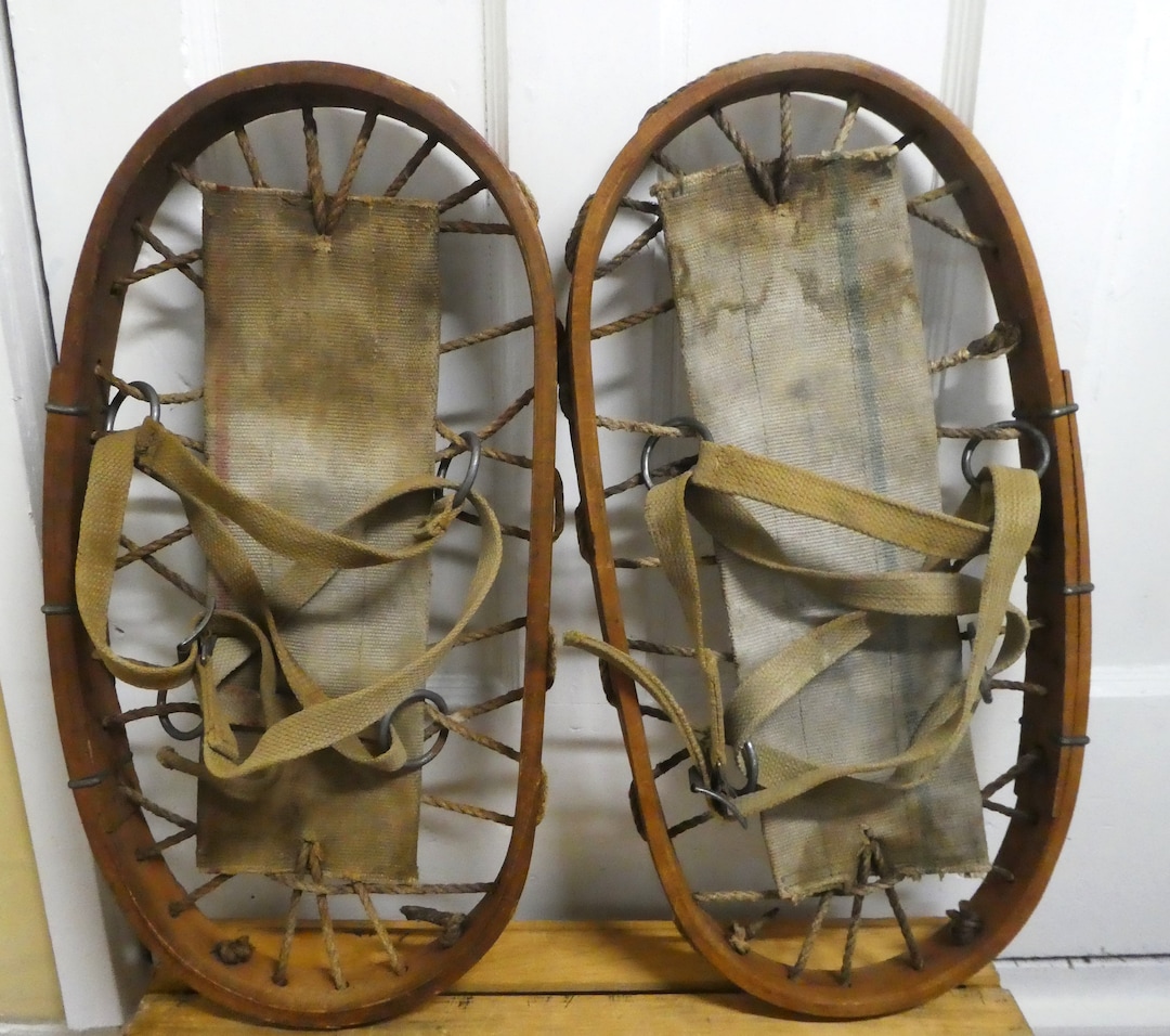 RARE Vintage WW2 Bentwood Military Snowshoes/1940s Bear Claw Wood ...