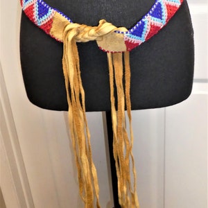 Indigenous BEADED LEATHER Belt/native American Wampum Belt/collectible ...