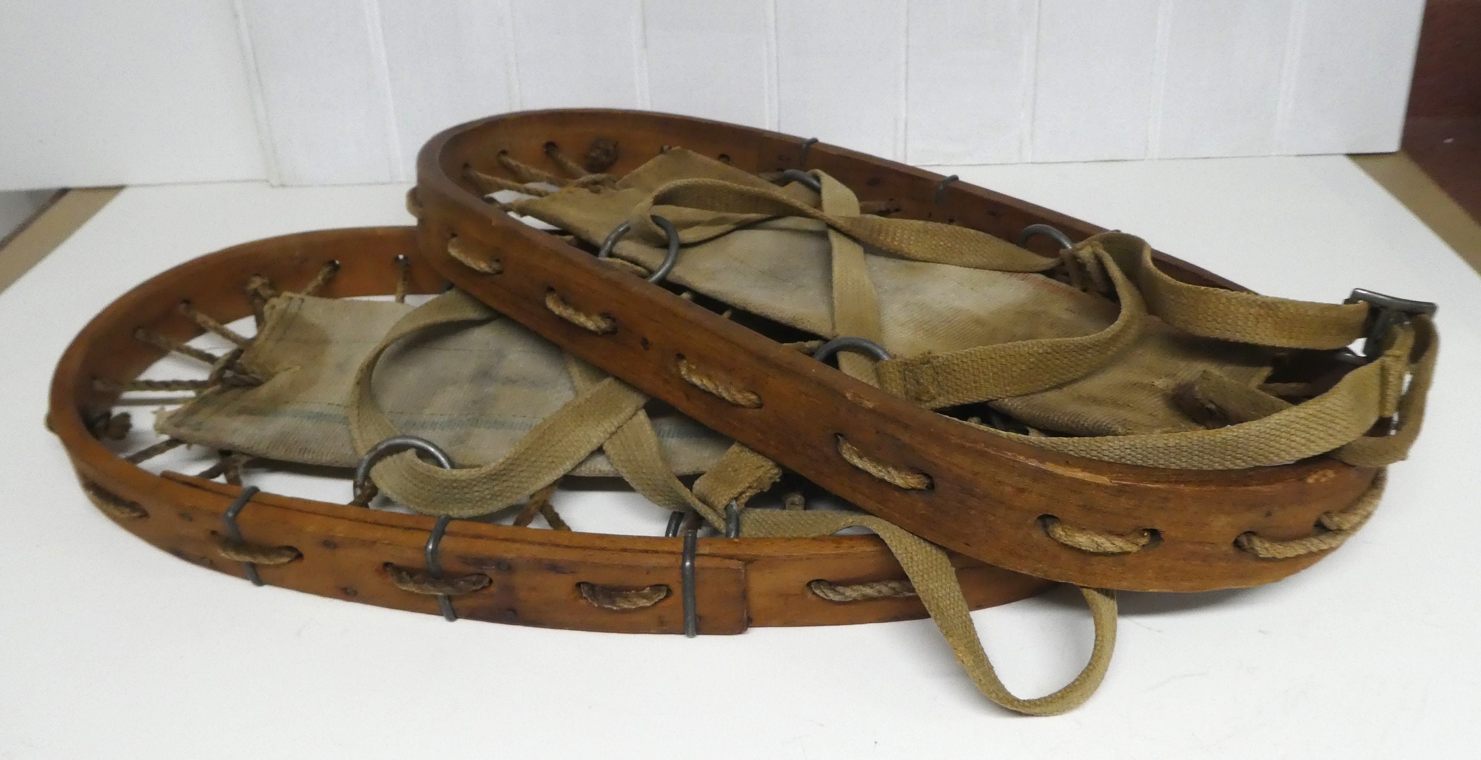 RARE Vintage WW2 Bentwood Military Snowshoes/1940s Bear Claw Wood ...