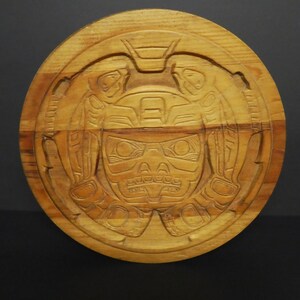 Haida Art Round Wooden Box/clarence Wells Cedar Box/canadian Native Art ...