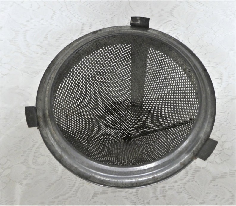 Vintage Metal Cone Sieve With Stand and Wooden Pestle/vtg Canning Sieve ...