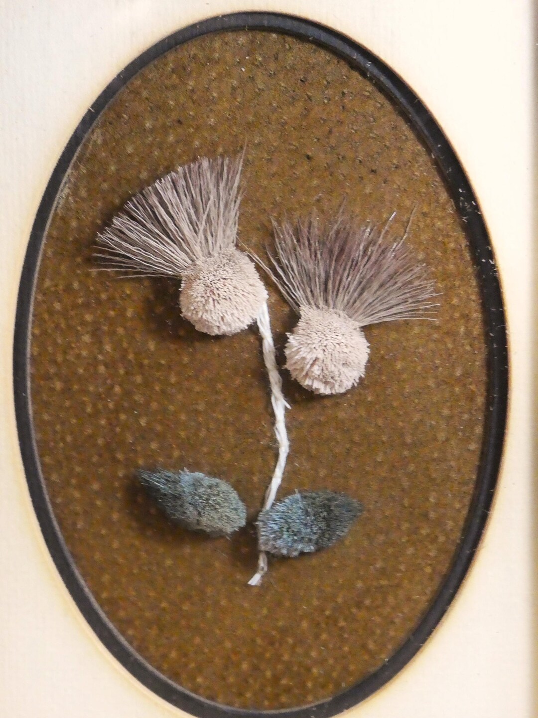 Vtg Caribou Hair Tufting of Flowers/native Framed Artwork/indigenous ...