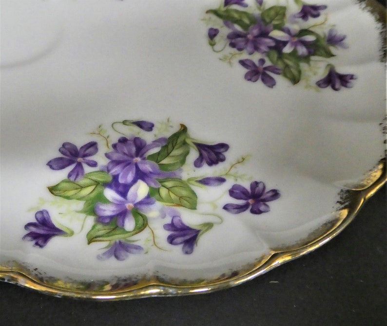 Vintage Purple Violet China Snack/lunch Plate With Footed Teacup ...