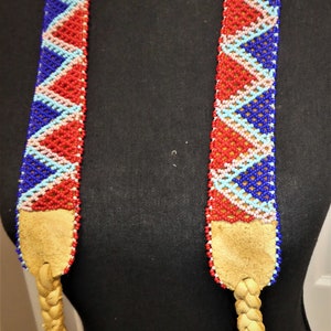 Indigenous BEADED LEATHER Belt/native American Wampum Belt/collectible ...