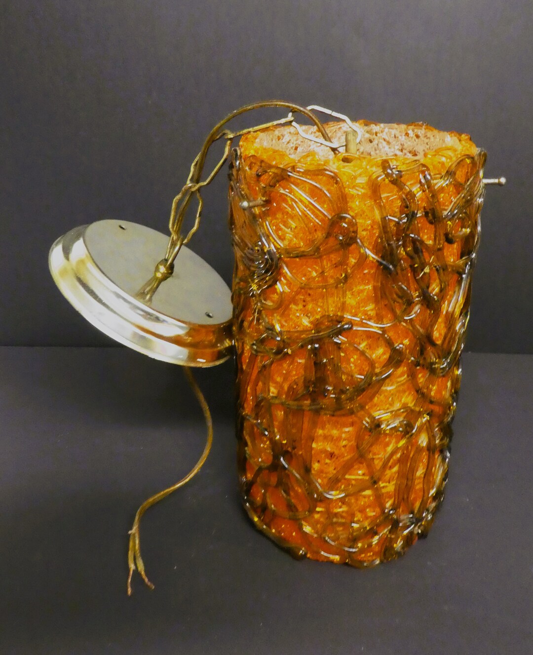 Vintage MCM Cylinder Lucite Spaghetti Pendant Lite/retro Hanging Tube ...