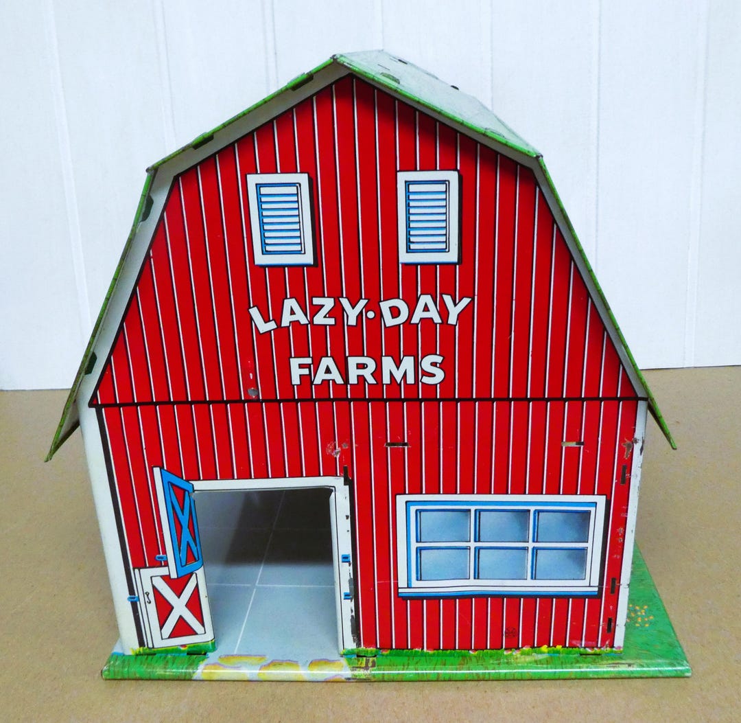 Vintage Marx Tin Toy Lazy-day Farm/marx Lithograph Tin Barn/vtg ...