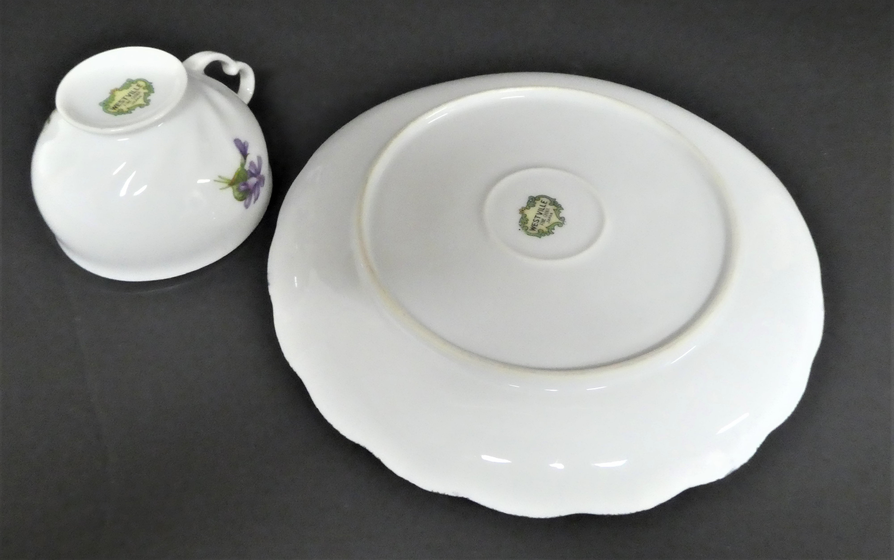 Vintage Purple Violet China Snack/lunch Plate With Footed Teacup ...