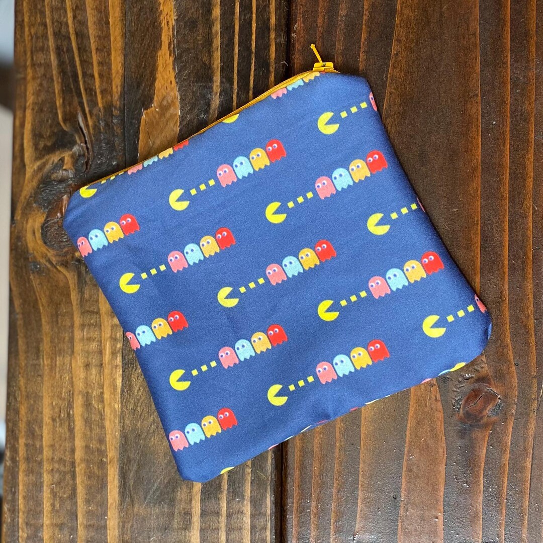 PAC-MAN, 80s Inspired Zippered Pouch Zipper Bag, Reusable Sandwich Bag ...