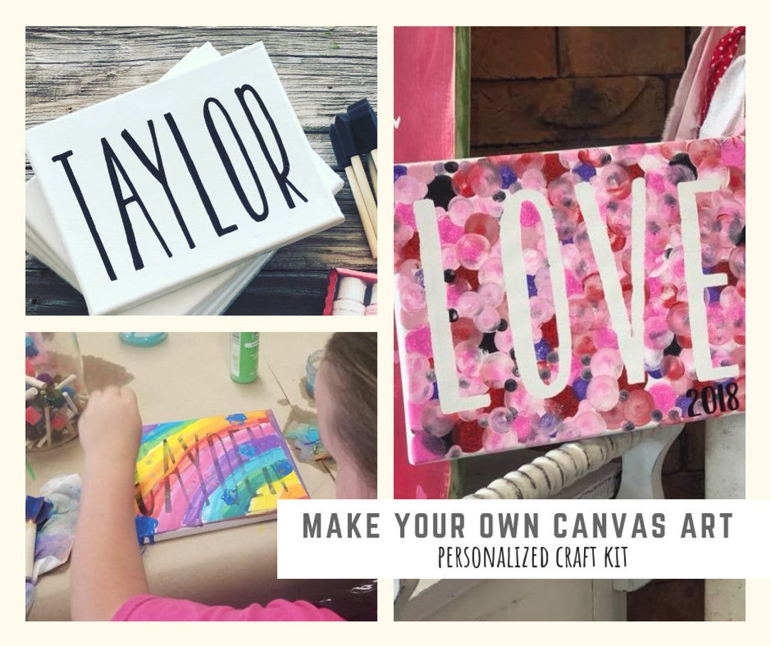 Canvas Art Craft Kit, Personalized Name Canvas, Kids Art Kit, Kids ...