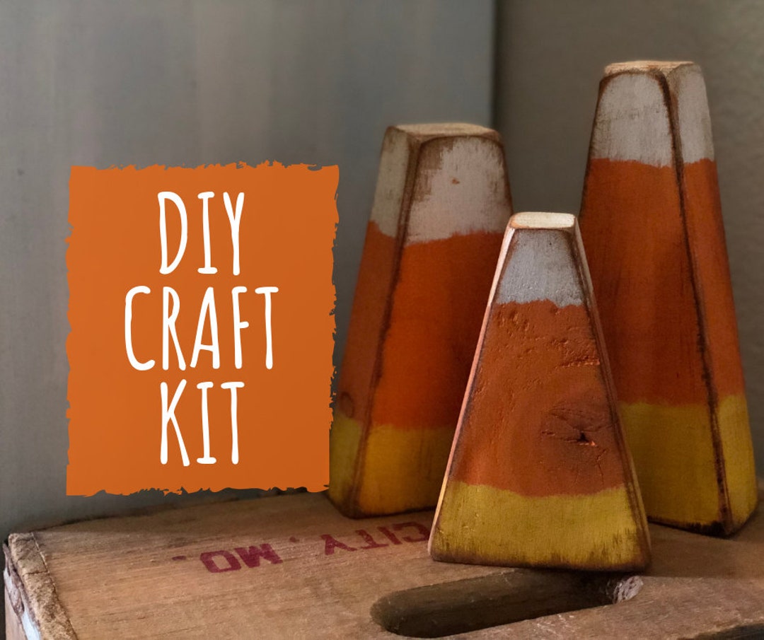 DIY Candy Corn Craft Kit, Fall Adult Craft Kit, Halloween Craft, How to ...