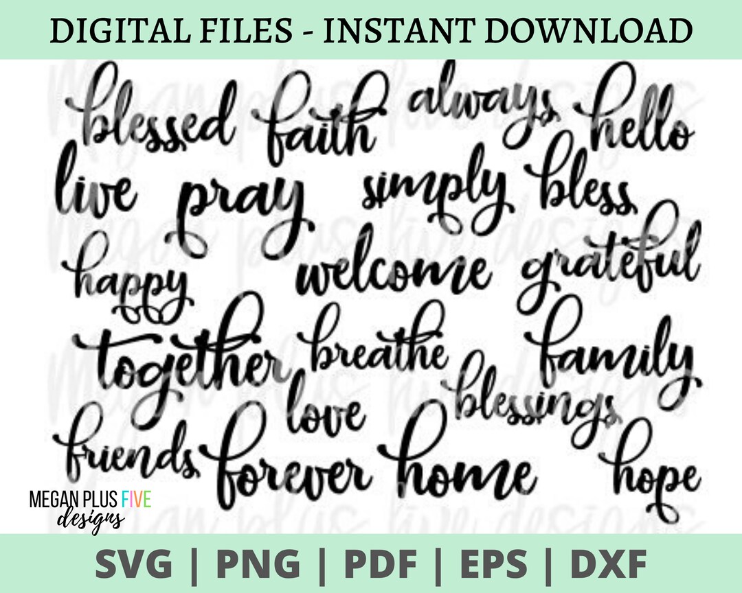 WORD BUNDLE SVG Digital Download | Uplifting Svg Files for Cricut ...