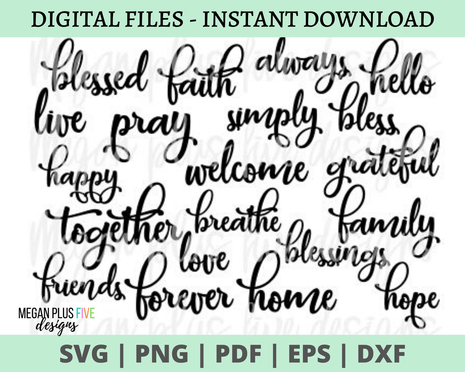 WORD BUNDLE SVG Digital Download Uplifting Svg Files for - Etsy