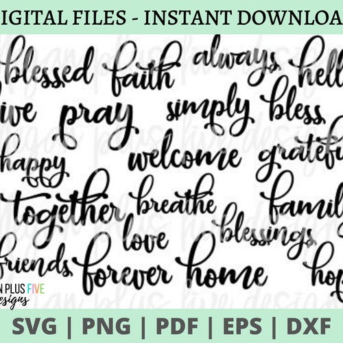 WORD BUNDLE SVG Digital Download Uplifting Svg Files for - Etsy