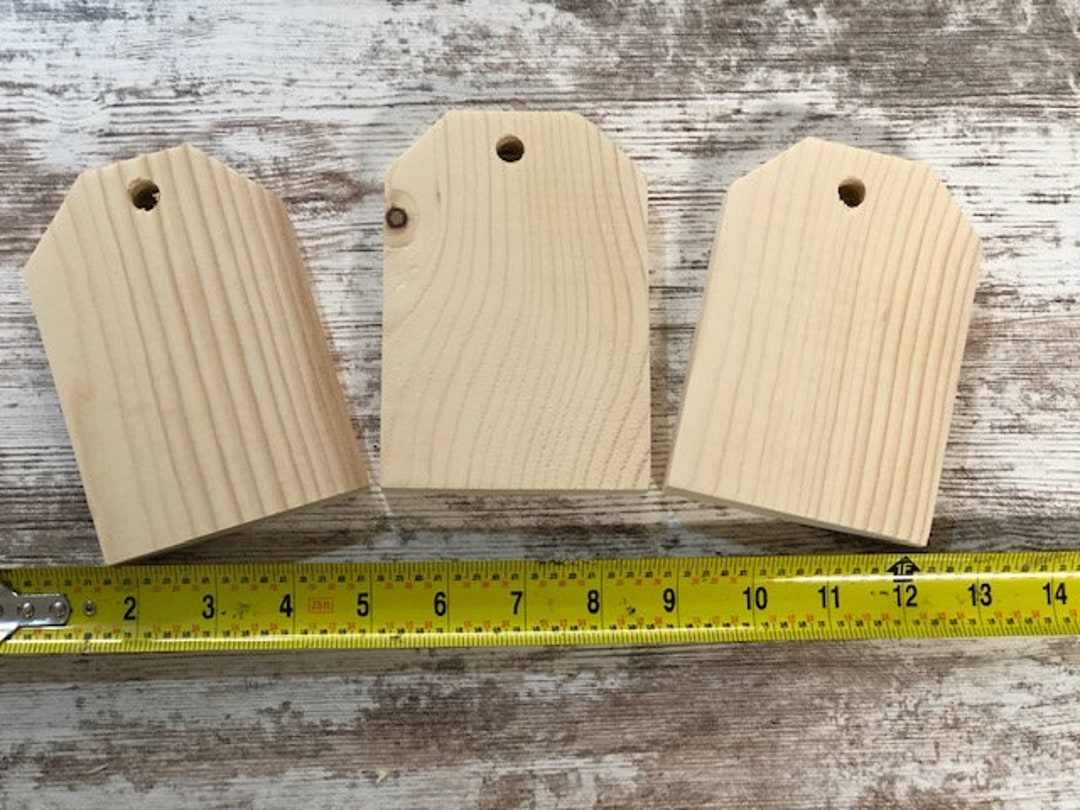 Unfinished Mini Wood Tags DIY Craft Blank Wooden Tags for Rustic Home ...