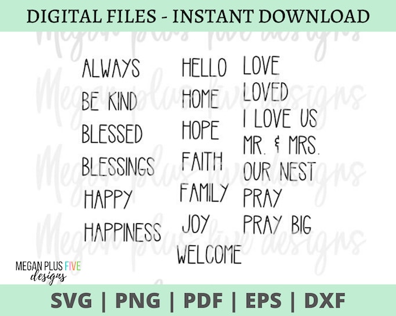 Rae Dunn Inspired WORD BUNDLE SVG Digital Download Svg Files | Etsy ...