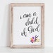 I Am a Child of God Printable Wall Art, Religious Art, Home Decor, Kids ...