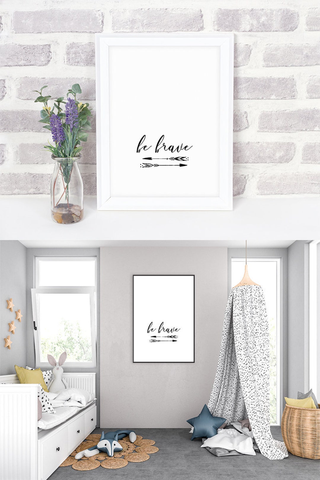 Be Brave Printable Art, Quote Printable, Digital Art, Home Decor ...