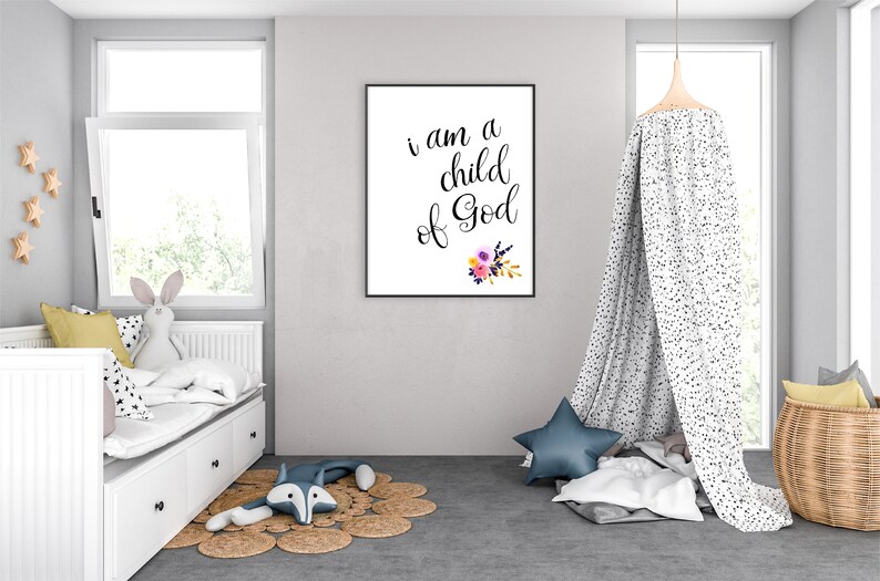 I Am a Child of God Printable Wall Art, Religious Art, Home Decor, Kids ...