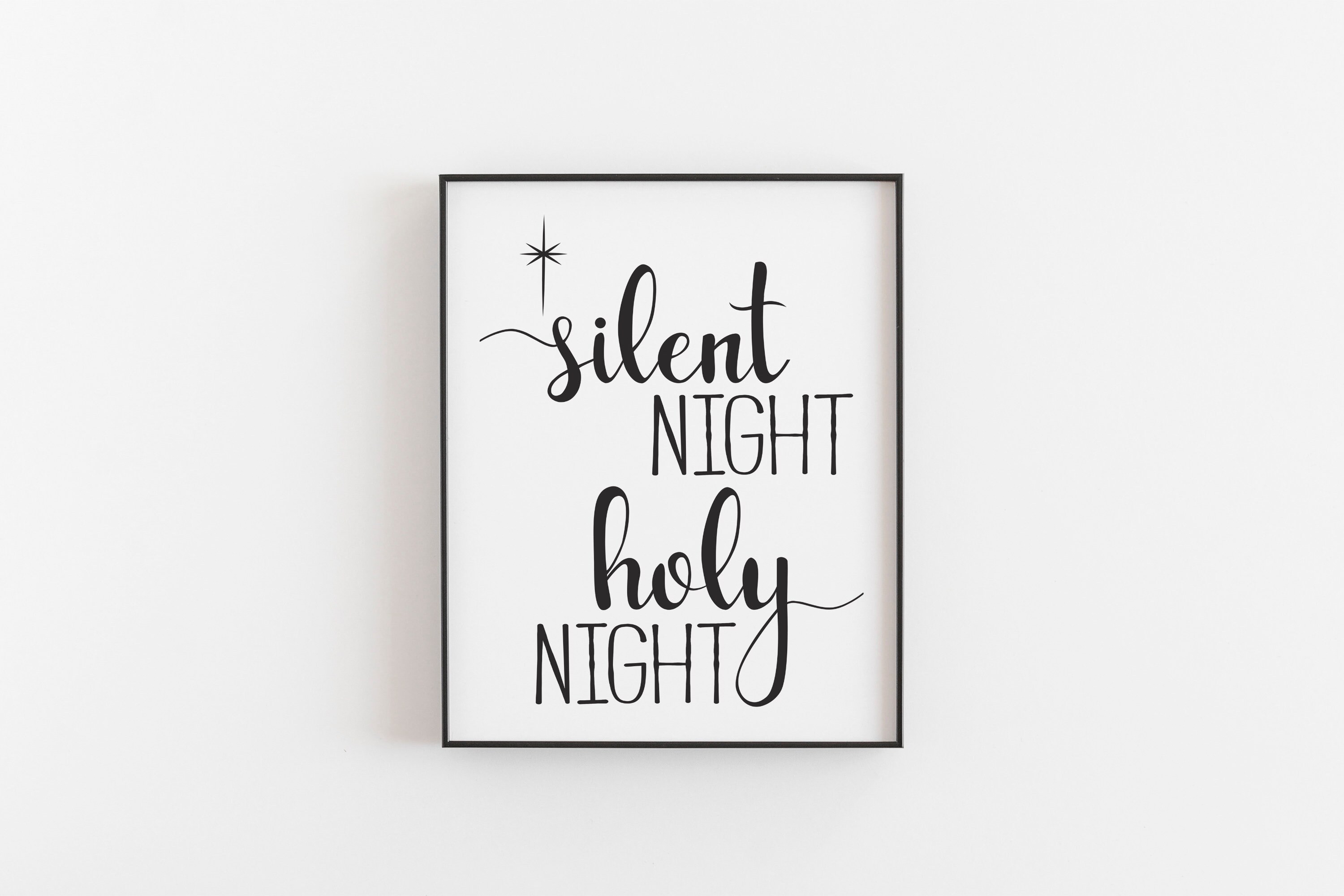 Silent Night Printable Wall Art, Christmas Wall Art, Religious ...