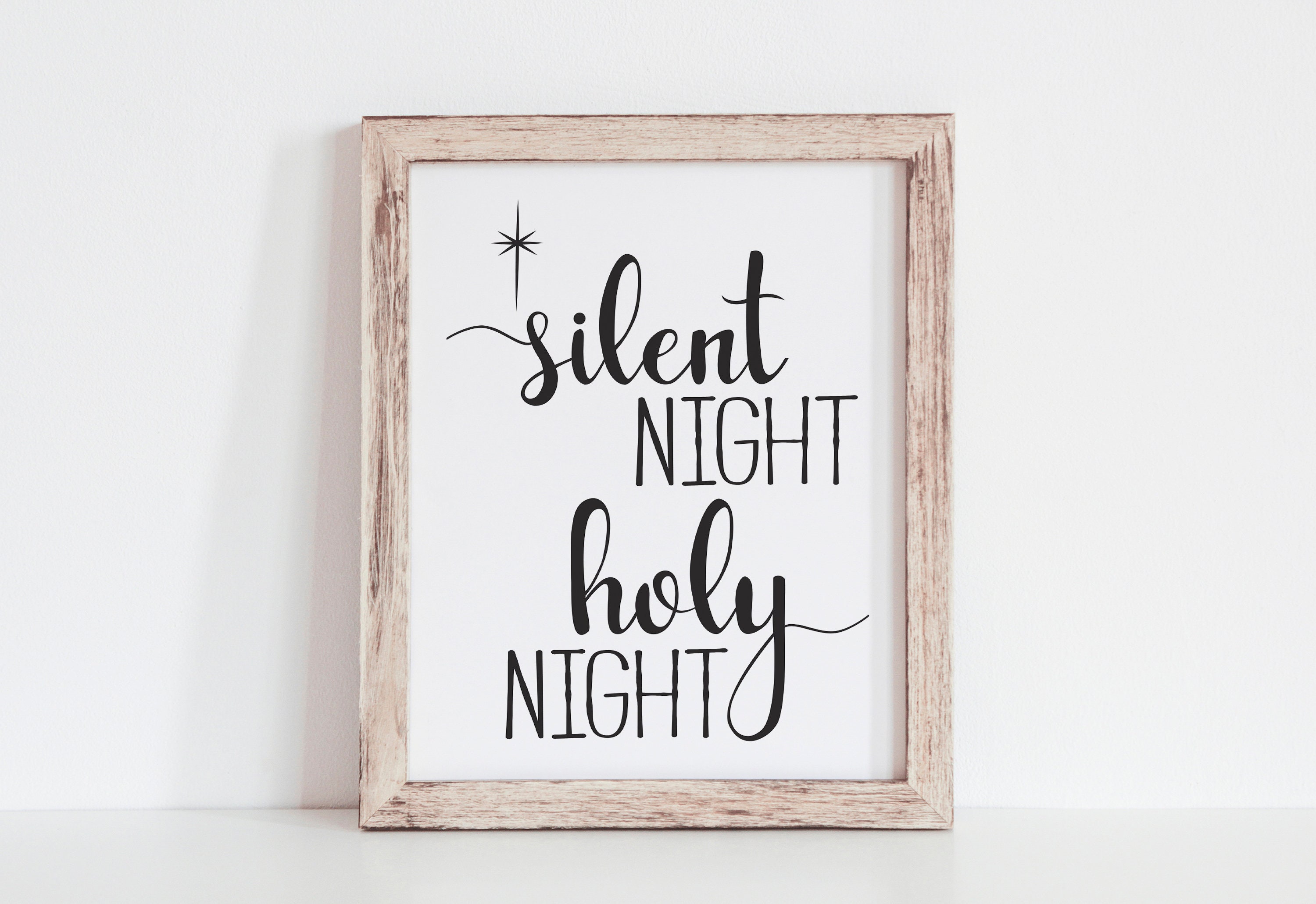 Silent Night Printable Wall Art, Christmas Wall Art, Religious ...