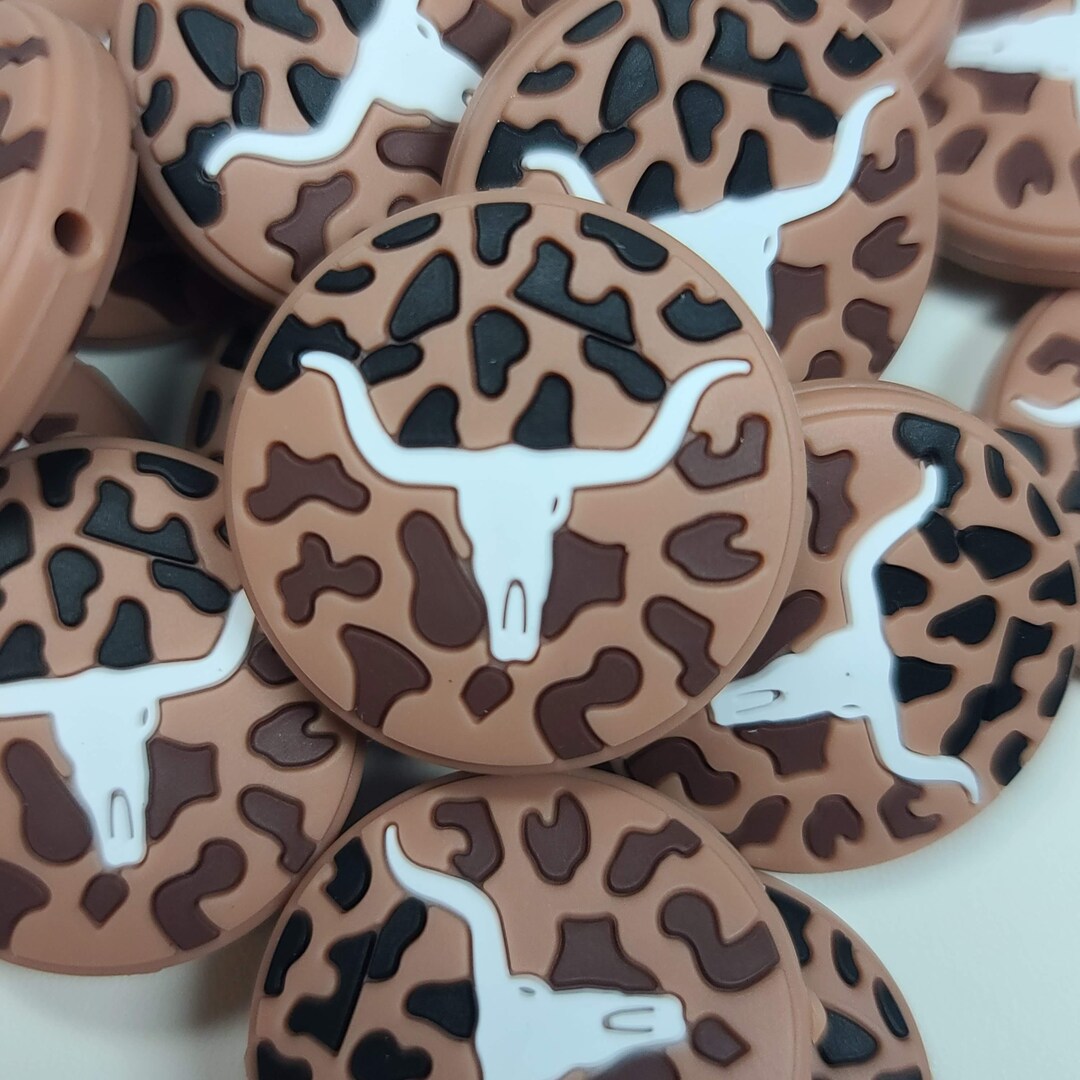 Western Bull Longhorn Disk Silicone Focal Bead - Etsy