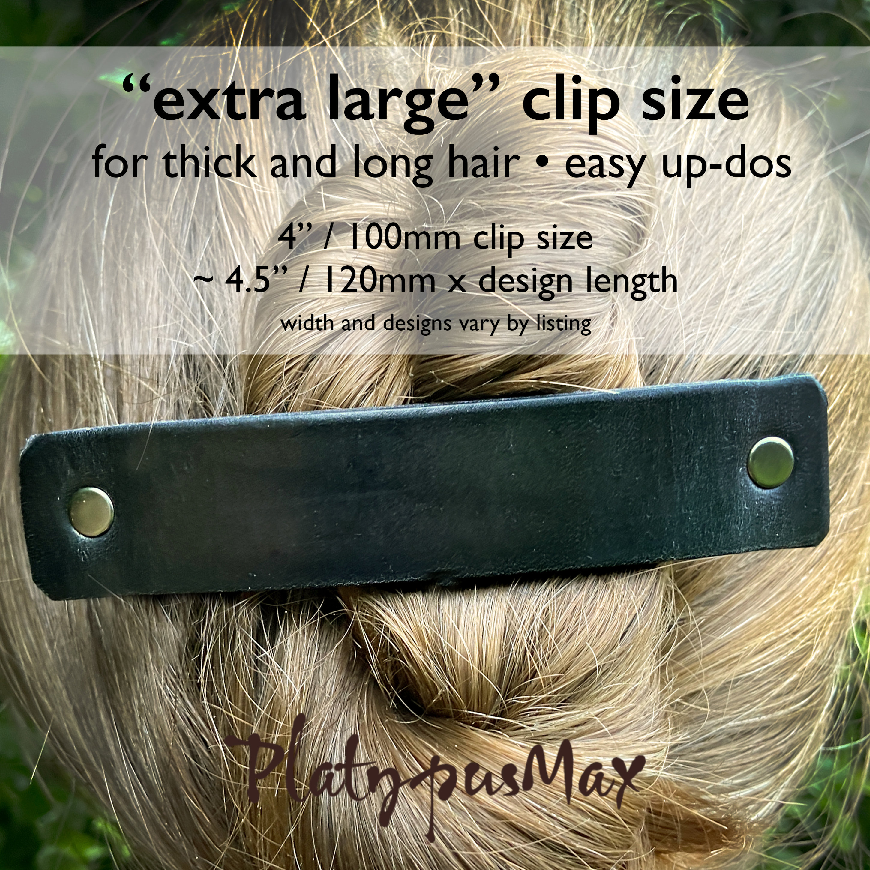 The Minimalist Barrette: Basic Black Upcycled Leather Hair Clip, for ...