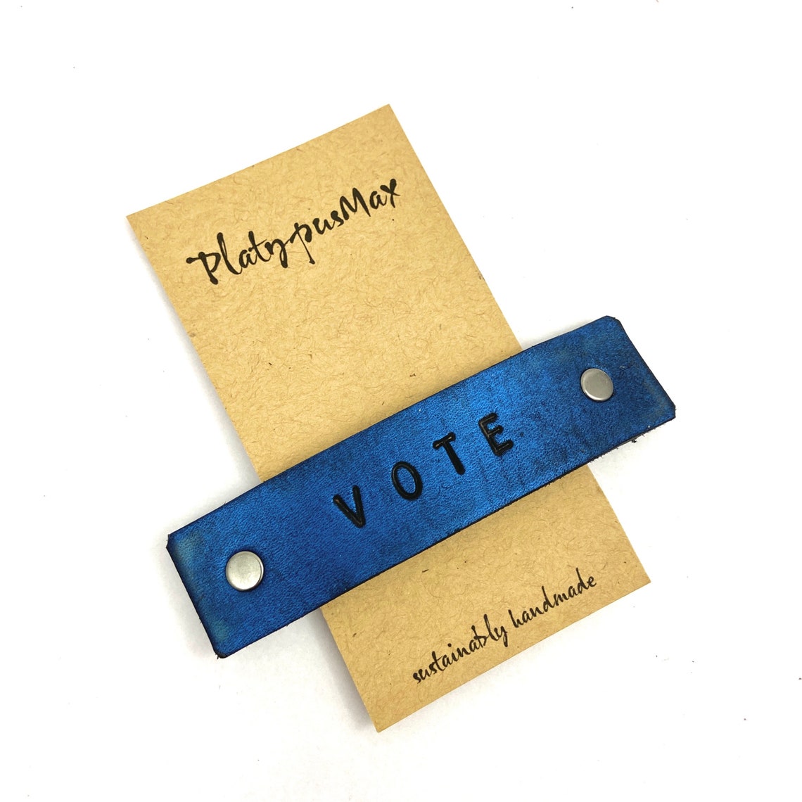 VOTE Barrette / Large Stamped Leather Hair Clip - Election Season ...