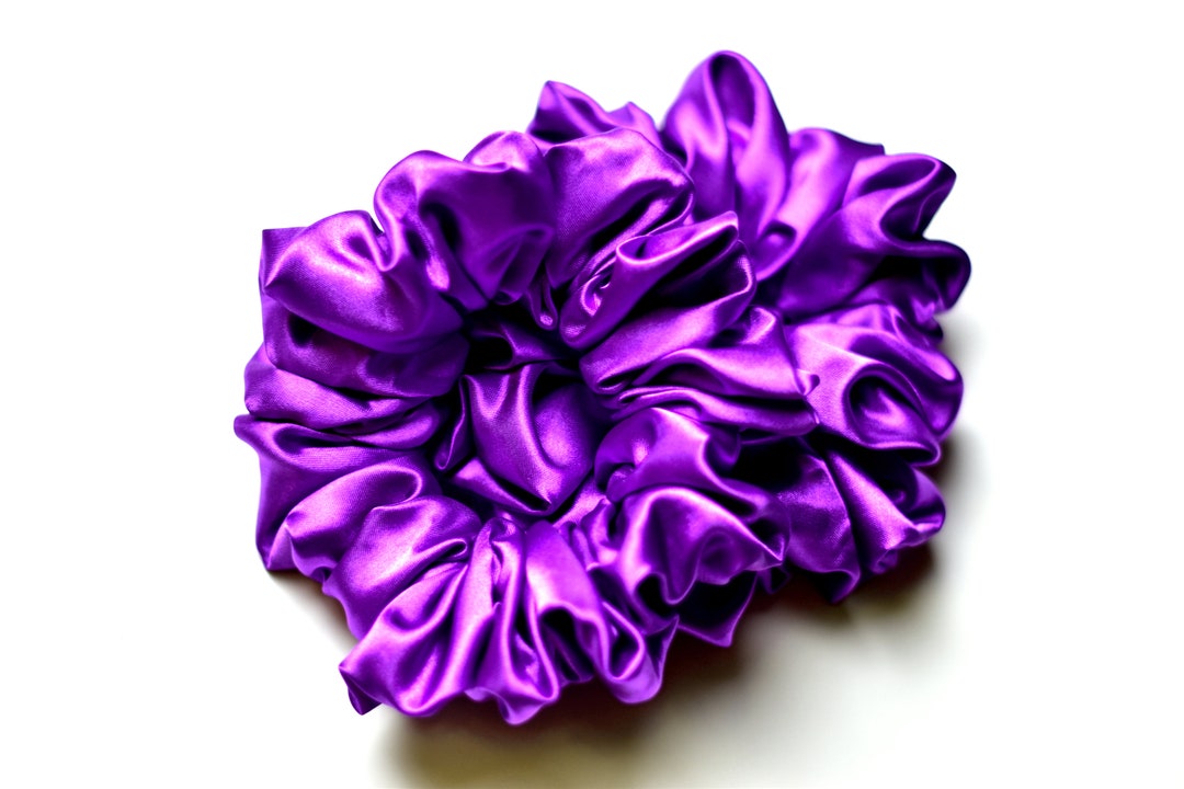 Royal Purple Satin Scrunchy, Silky Satin Violet Scrunchies, Grape ...