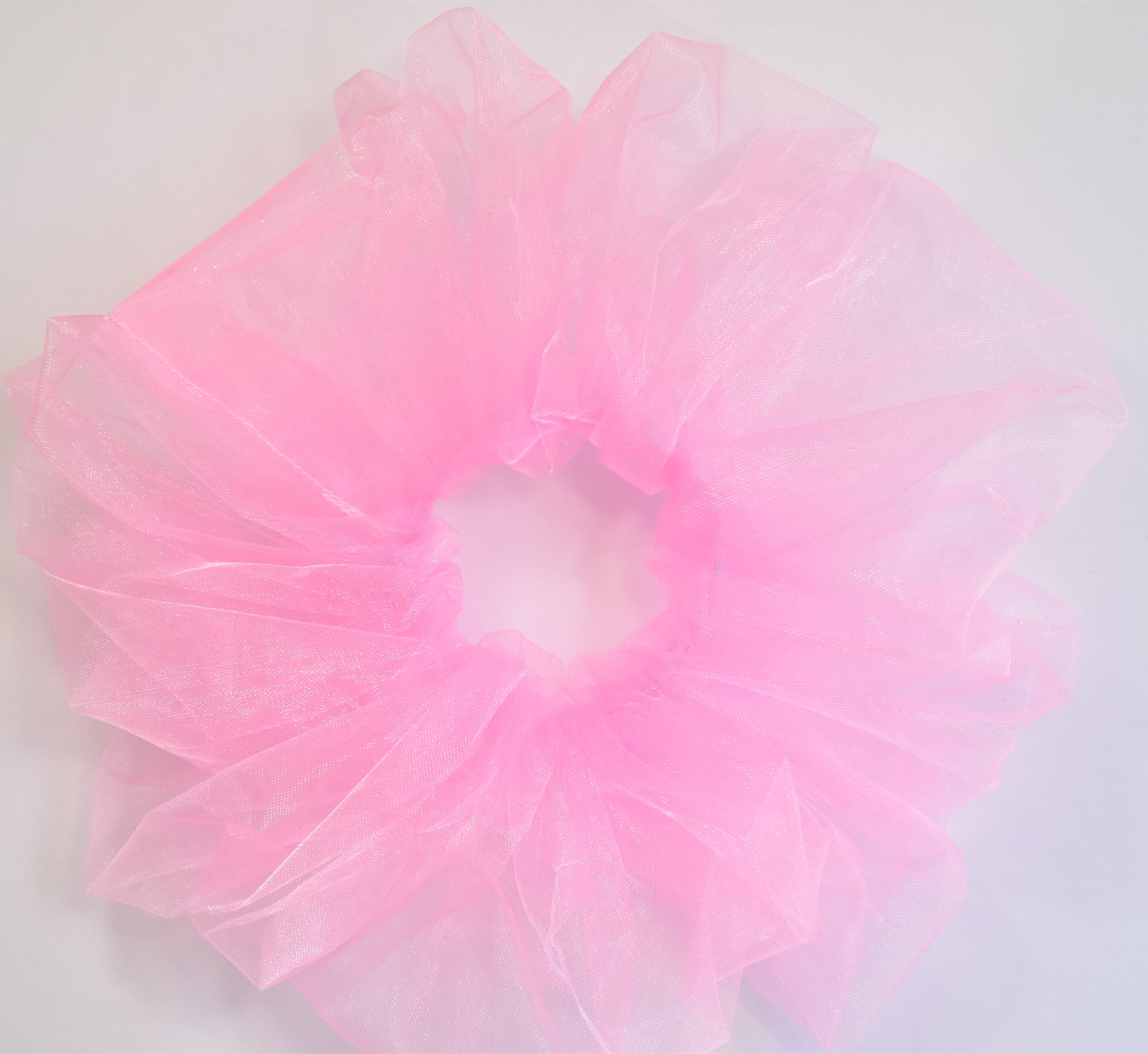 Oversized Pink Organza Scrunchie, Shimmery Jumbo Extra Large Scrunchy ...