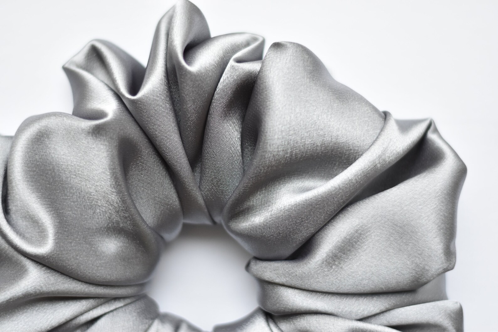 XXL Silver Gray Satin Scrunchies Oversized Silver Scrunchies - Etsy