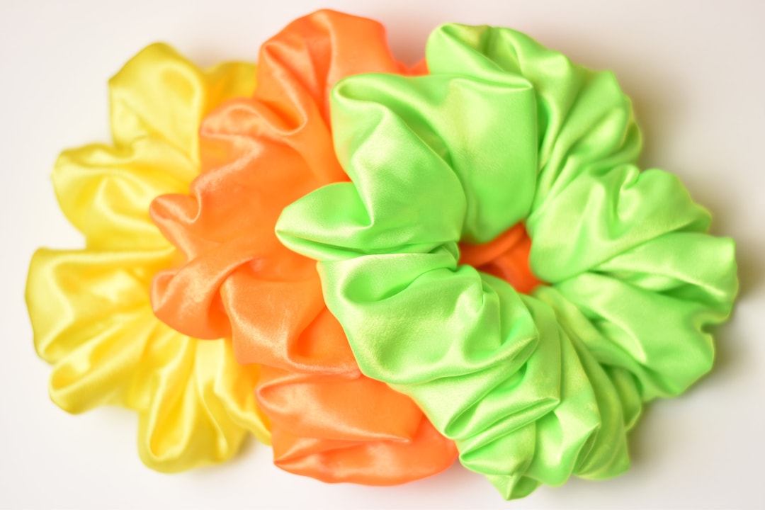 Jumbo Neon Satin Scrunchies, XXL Fluorescent Green, Yellow, Orange Hair ...