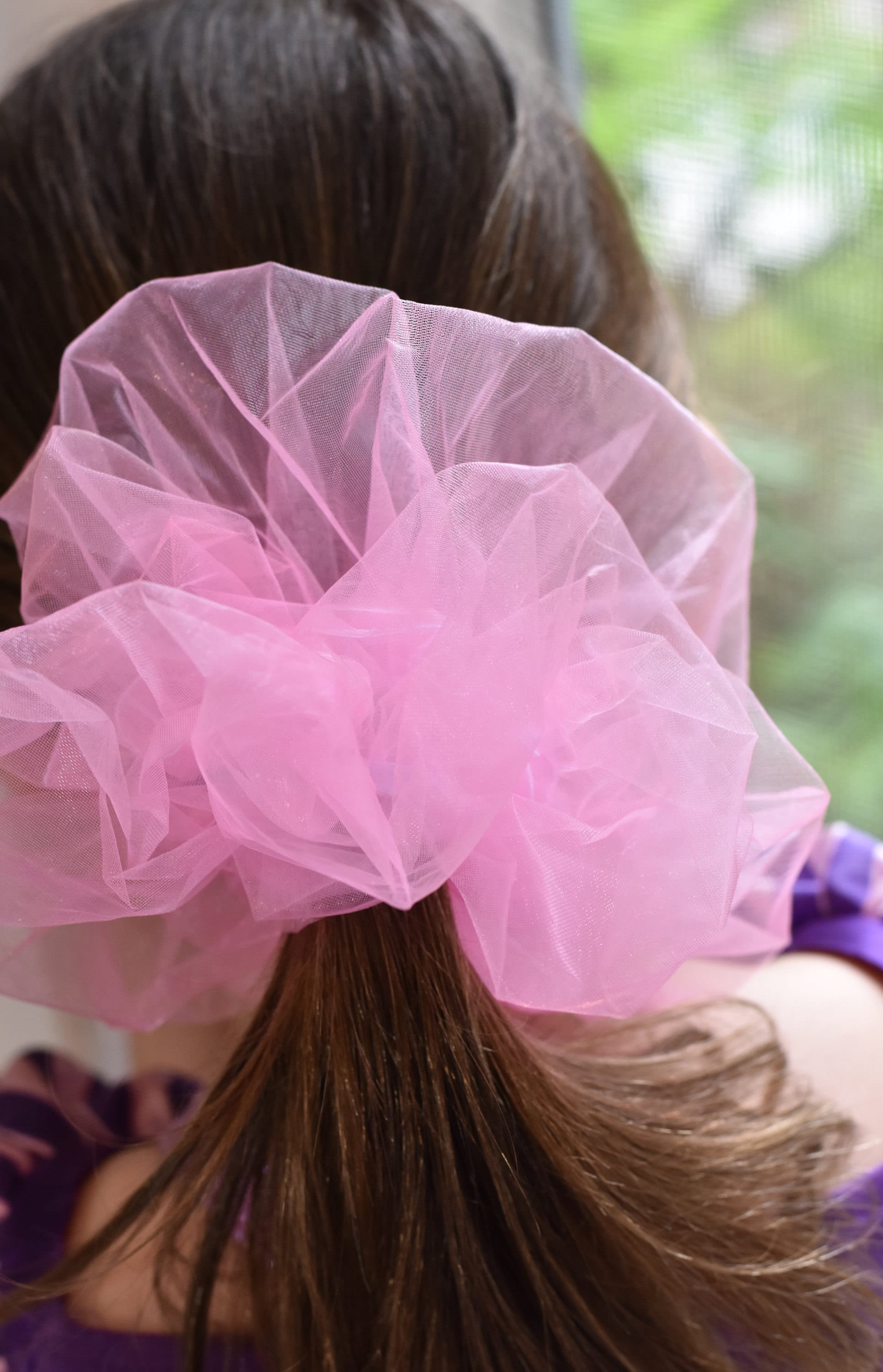 Oversized Pink Organza Scrunchie, Shimmery Jumbo Extra Large Scrunchy ...